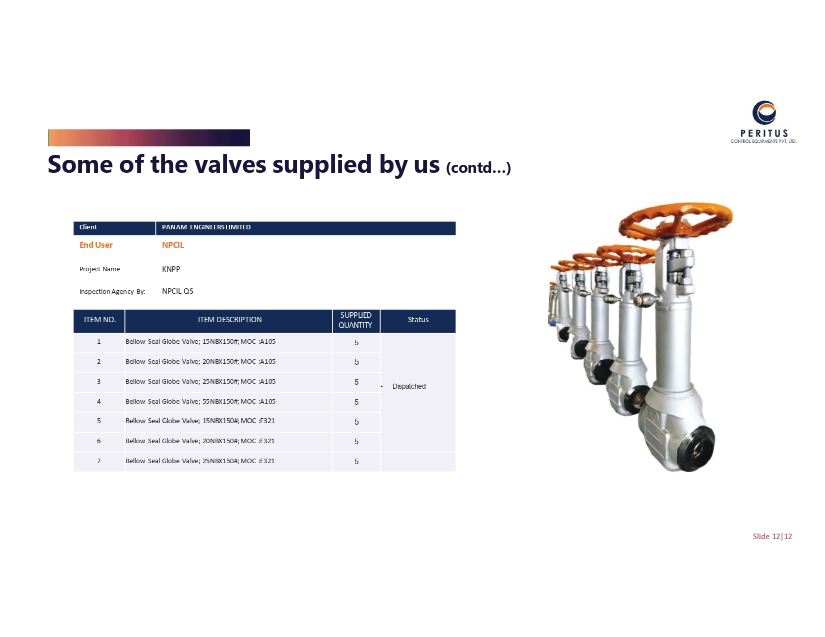 Peritus Control - Manufacturer & Supplier of Industrial Valves
